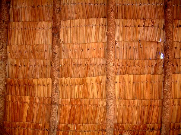 Guam: Inarajan -- Coconut-thatched roof